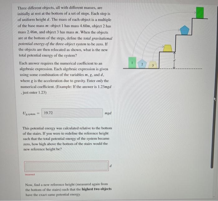 Solved Three different objects, all with different masses, | Chegg.com