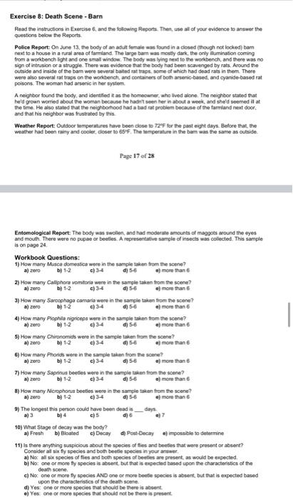 Solved Exercise 8: Death Scene-Barn Read the instructions in | Chegg.com