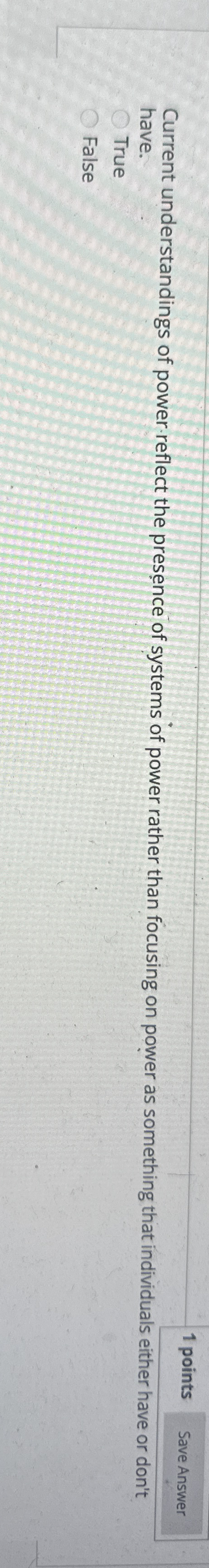 Solved Current understandings of power reflect the presence | Chegg.com