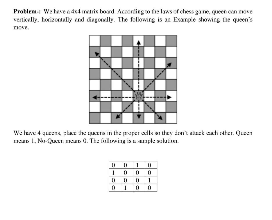 Solved Problem-: We have a 4×4 matrix board. According to | Chegg.com