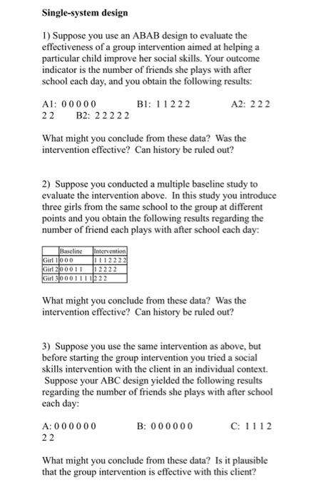Solved Single-system design 1) Suppose you use an ABAB | Chegg.com