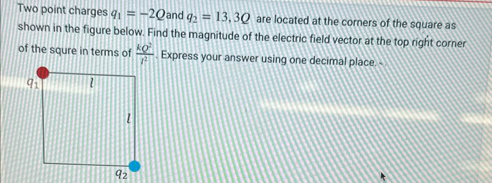 Solved Two point charges q1=-2Q ﻿and q2=13,3Q ﻿are located | Chegg.com