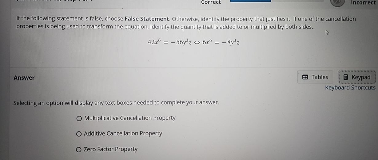 Solved CorrectIncorrectIf the following statement is false, | Chegg.com