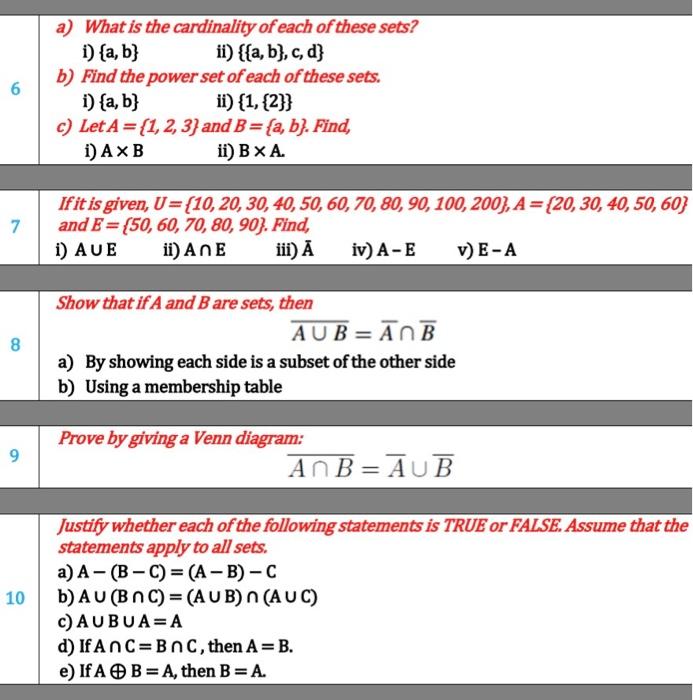 Solved For these discreet math problems. Please answer all | Chegg.com