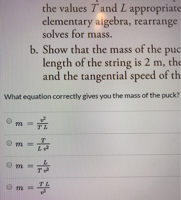 Solved 48. An ice puck of mass m revolves on an icy surface | Chegg.com