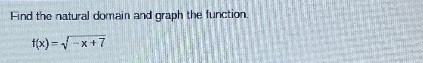 Solved Find the natural domain and graph the | Chegg.com