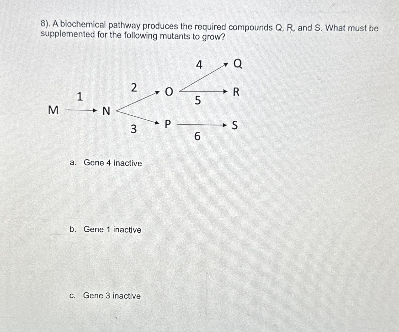 Solved . ﻿A biochemical pathway produces the required | Chegg.com