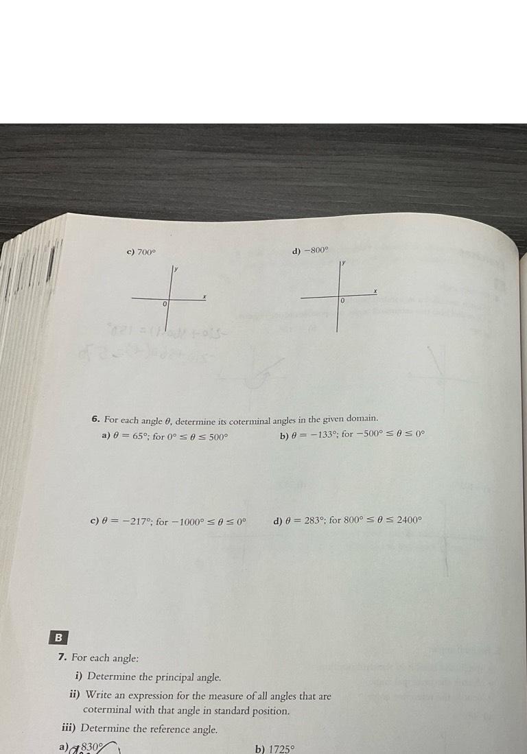 Solved For each angle θ, ﻿determine its coterminal angles in | Chegg.com