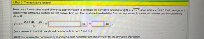 Solved Now use a forward/backward difference approximation | Chegg.com