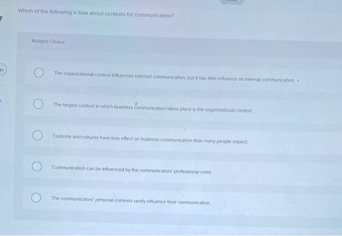 Which of the following is true about the | Chegg.com