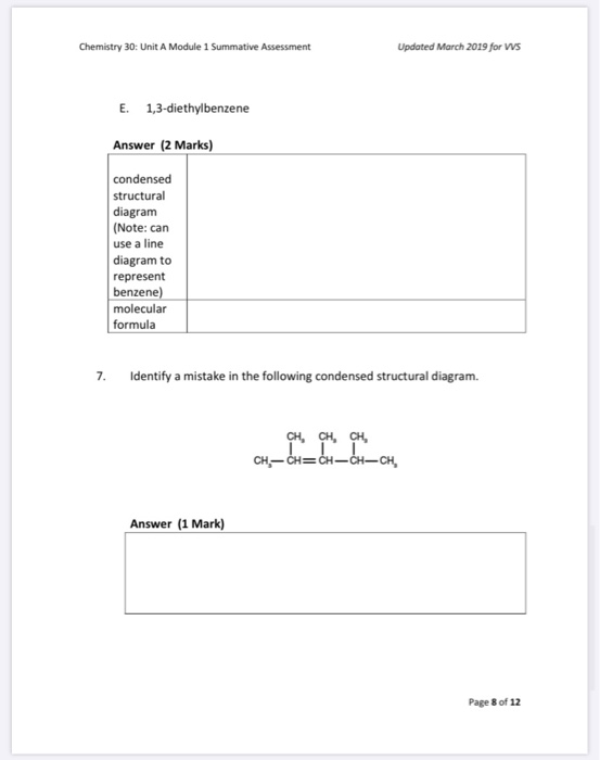 Solved Chemistry 30: Unit A Module 1 Summative Assessment | Chegg.com