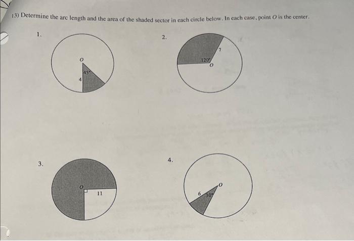 Solved Determine the are length and the area of the shaded | Chegg.com