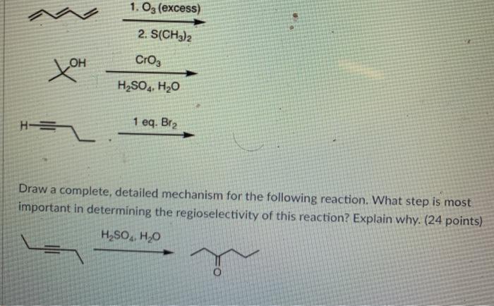 Solved 1. Oz (excess) 2. S(CH3)2 Cro, хон H2SO4, H20 Ha 1 | Chegg.com
