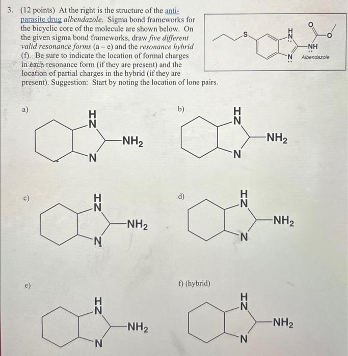Solved At the right is the structure of the anti- parasite | Chegg.com