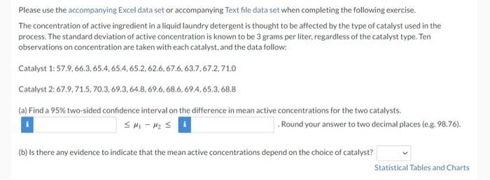 Solved Please use the accompanying Excel data set or | Chegg.com