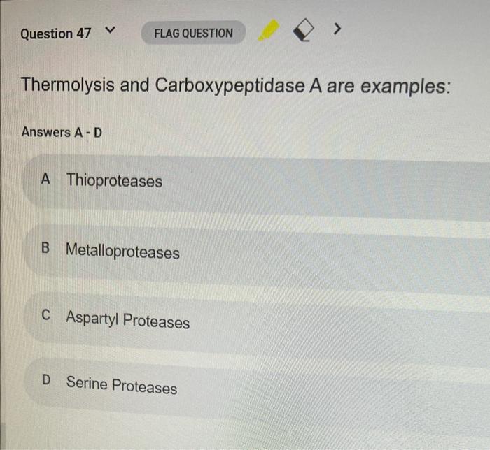 Solved Thermolysis and Carboxypeptidase A are examples: | Chegg.com