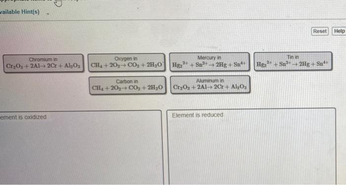 Solved CrO3+2Al+2Cr2+AlO2CH4+2O2+CO2+2H2OHen3+Sn2+→2Hg2+Sn6− | Chegg.com