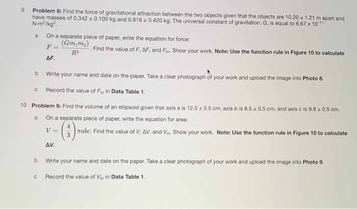 Solved 9 Problem 8: Find the force of gravitational | Chegg.com