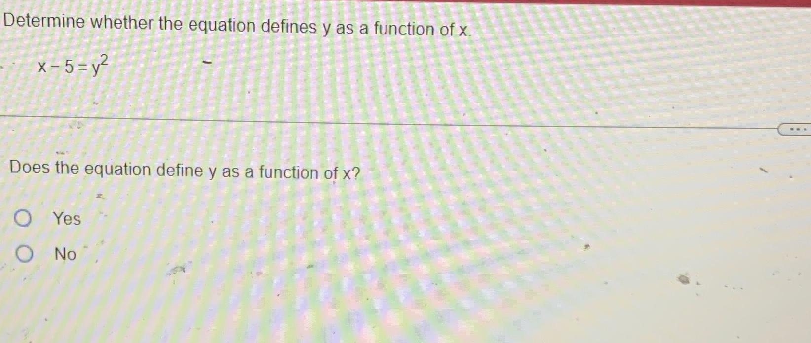 Solved Determine whether the equation defines y ﻿as a | Chegg.com