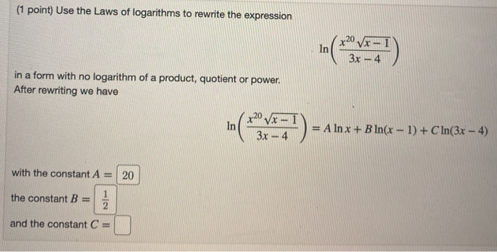 Solved (1 point) Rewrite the expression below as a single | Chegg.com