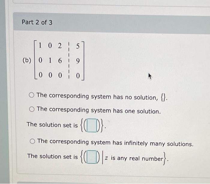 Solved Determine the solution set for the system represented | Chegg.com