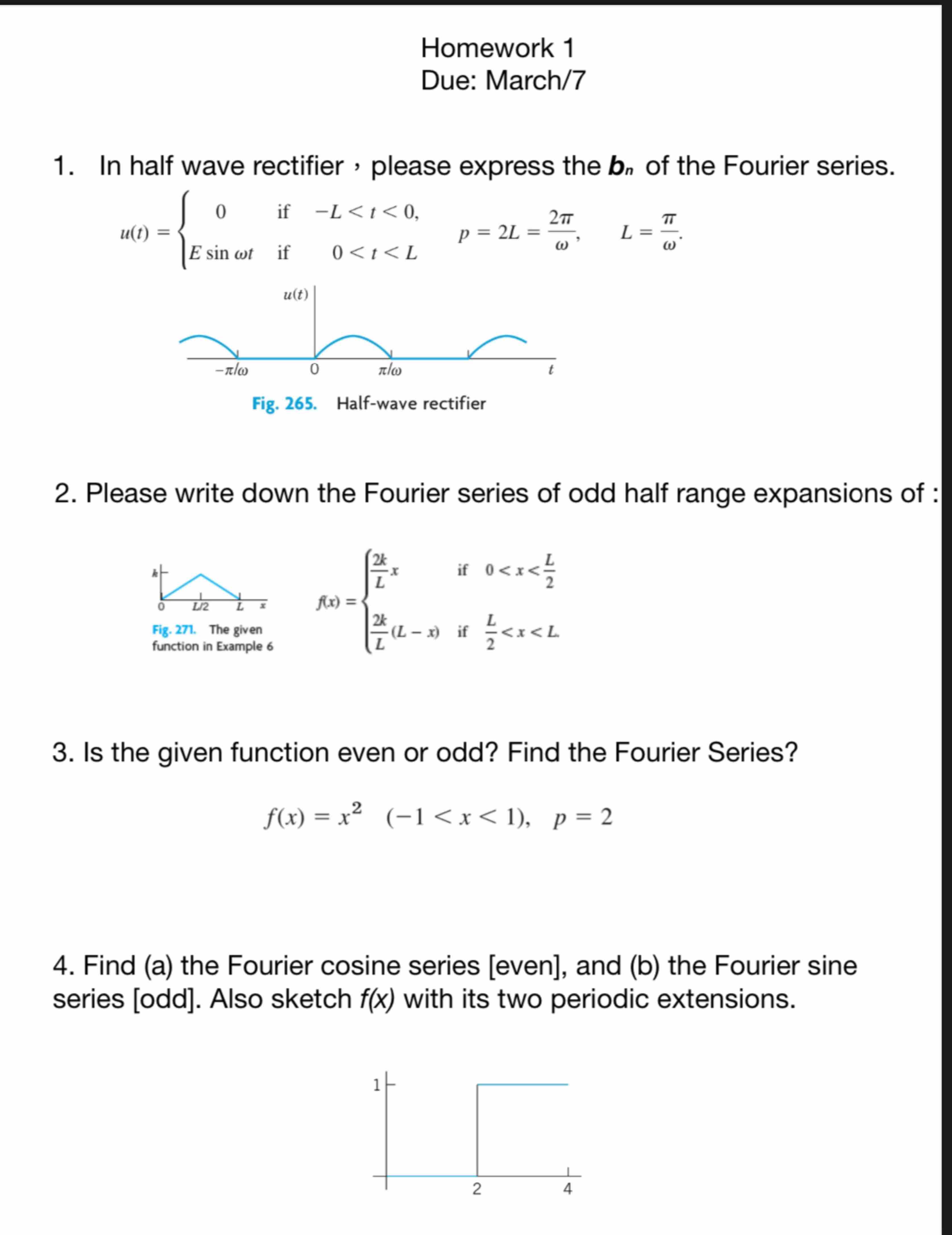 Solved Homework 1Due: March/7In half wave rectifier, please | Chegg.com