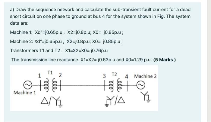 Solved a) Draw the sequence network and calculate the | Chegg.com