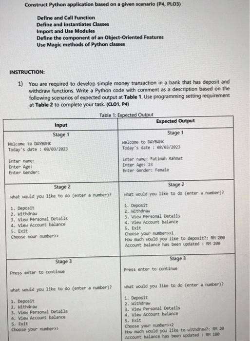 Solved Construct Python application based on a given | Chegg.com