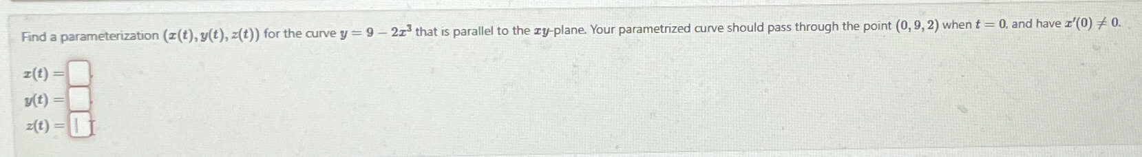 Solved Find a parameterization (x(t),y(t),z(t)) ﻿for the | Chegg.com