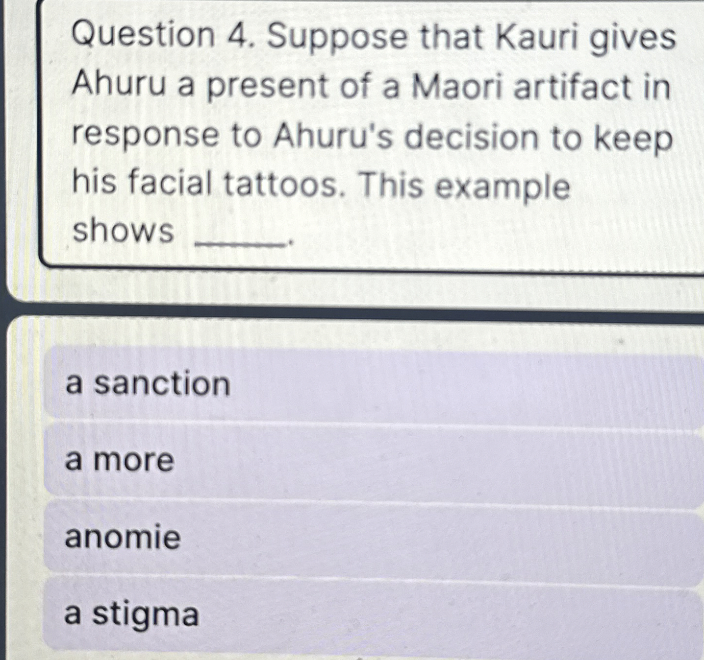 Solved Question 4. ﻿Suppose that Kauri gives Ahuru a present | Chegg.com
