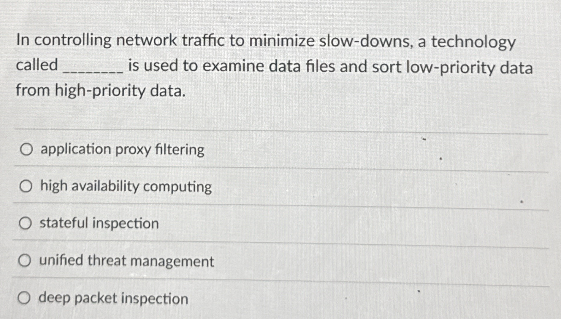 Solved In controlling network traffic to minimize | Chegg.com