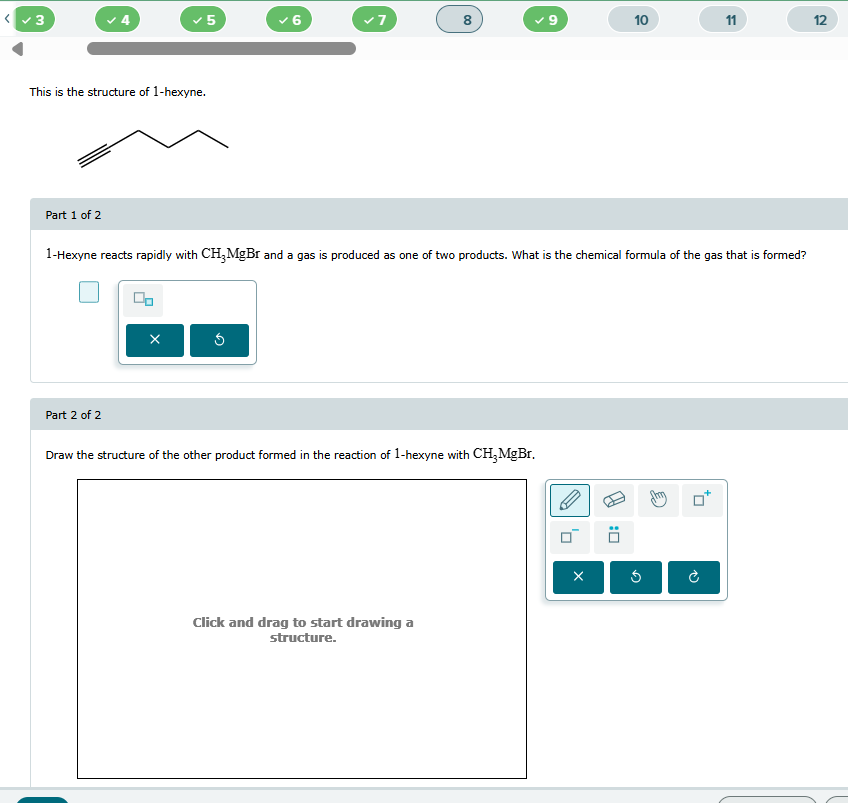 This is the structure of 1-hexyne.Part 1 ﻿of | Chegg.com
