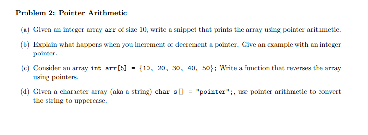 Solved Refer to image.(d) ﻿Given a character array (aka a | Chegg.com