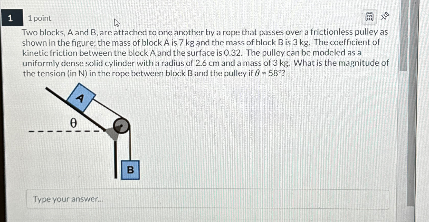 Solved 11 ﻿pointTwo blocks, A and B, ﻿are attached to one | Chegg.com