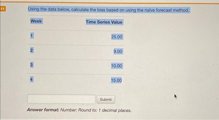 Solved Using the data below, calculate the bias based on | Chegg.com