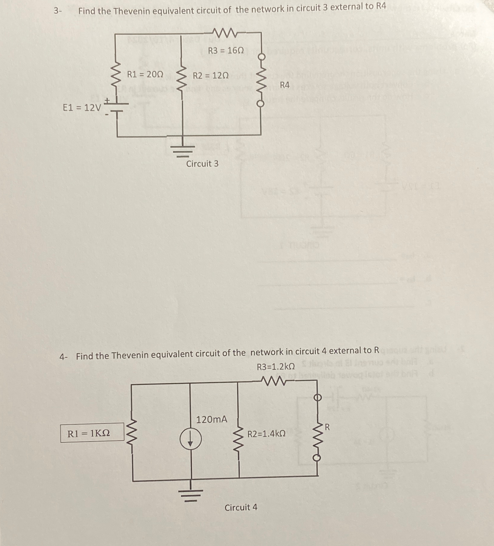 Solved 3- ﻿Find the Thevenin equivalent circuit of the | Chegg.com
