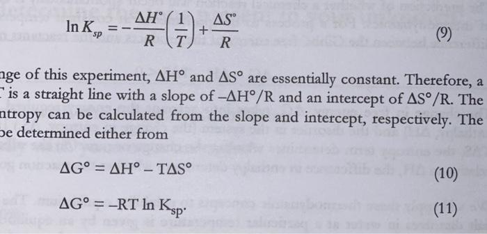 Solved prepare a plot of ln Ksp versus 1/T where the | Chegg.com