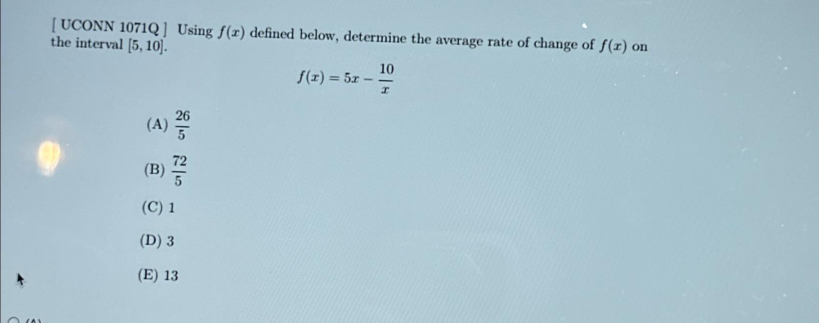 Solved [UCONN 1071Q] ﻿Using f(x) ﻿defined below, determine | Chegg.com