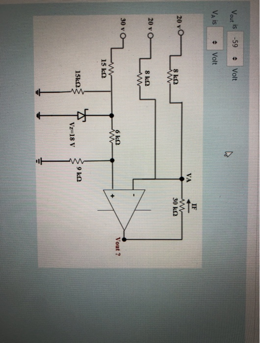 Solved Vour is -59 • Volt Ν VAIS Volt IF VA 20 vΟ 8 ΚΩ ΑΛ M | Chegg.com