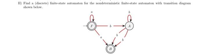 Solved II) Find a discrete) finite-state automaton for the | Chegg.com