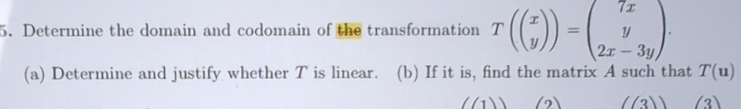 Solved Determine the domain and codomain of the | Chegg.com