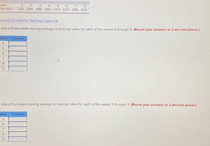 Solved ctureClick here for the Excel Data Flle Use a | Chegg.com