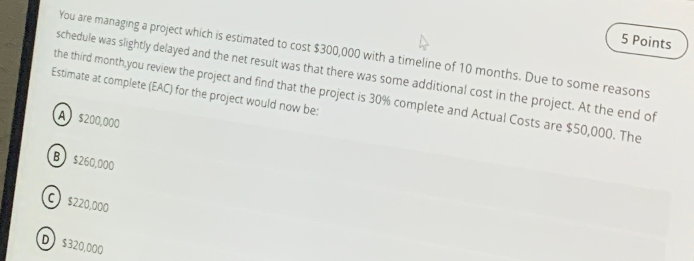 Solved You are managing a project which is estimated to cost | Chegg.com