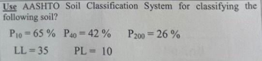 Solved Use AASHTO Soil Classification System for classifying | Chegg.com