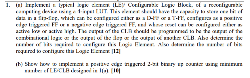 Solved Implement a typical logic element (LE)/ Configurable | Chegg.com