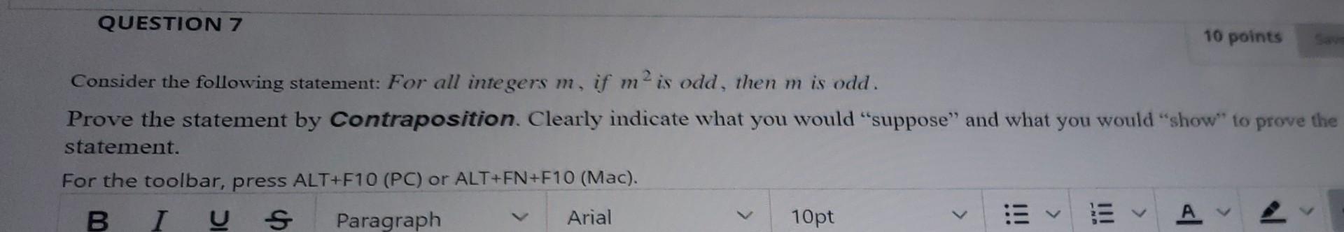 Consider the following statement: For all integers m, | Chegg.com
