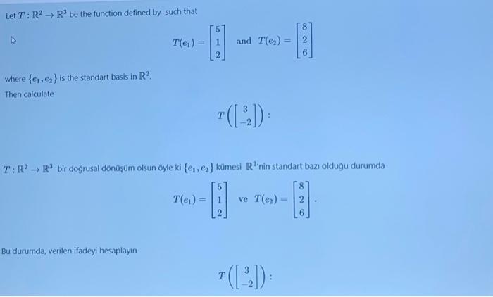 Solved Let T:R2→R3 be the function defined by such that | Chegg.com