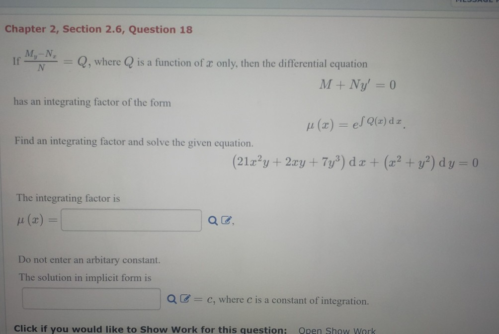 Solved Chapter 2, Section 2.6, Question 18 If M, N. N Q, | Chegg.com
