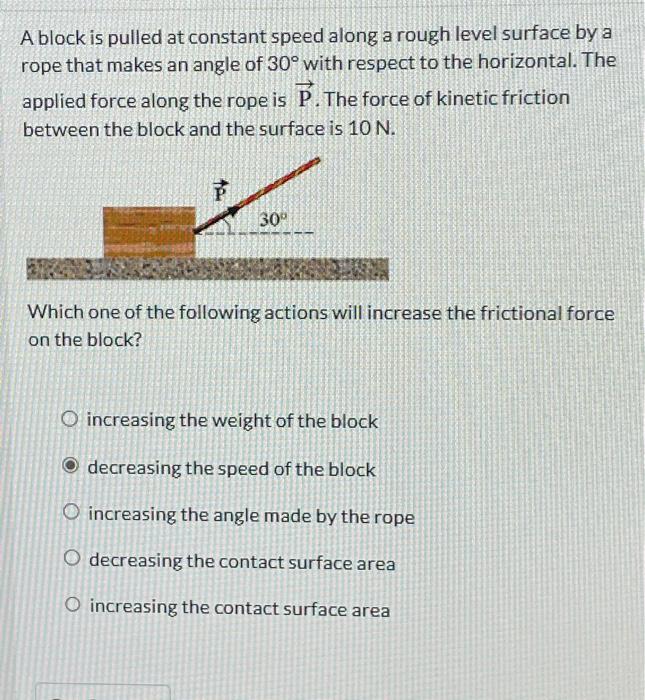 Solved A block is pulled at constant speed along a rough | Chegg.com