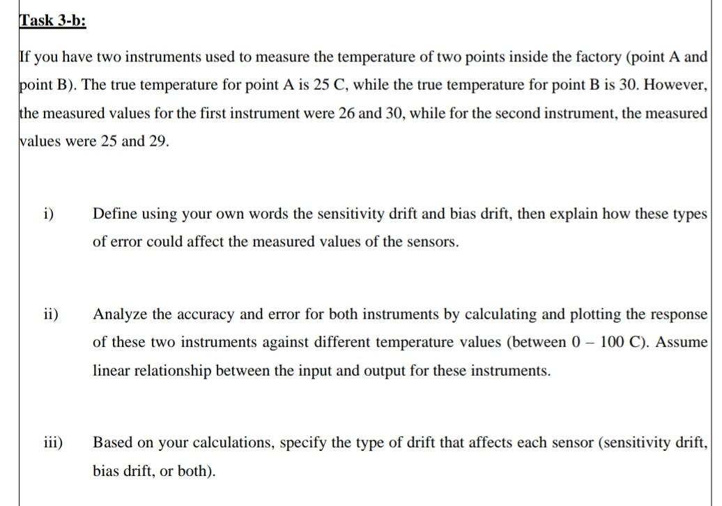 Solved Task 3-b: If you have two instruments used to measure | Chegg.com